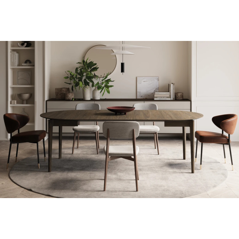 Okrągły stół rozkładany 120-240 Plot PT-04 Lenart Dąb Ciemny - domowanie.pl