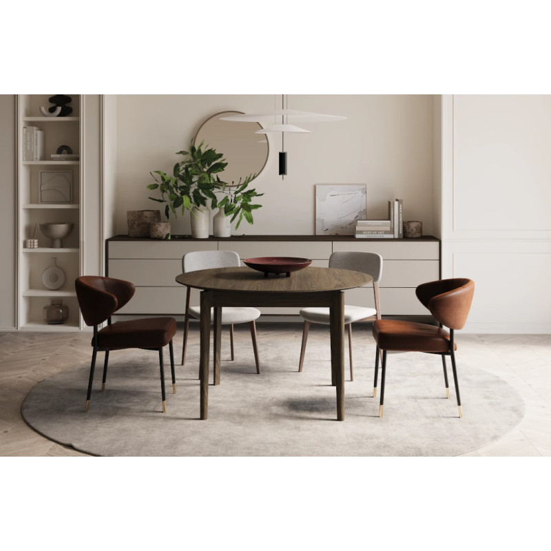 Okrągły stół rozkładany 120-240 Plot PT-04 Lenart Dąb Ciemny - domowanie.pl