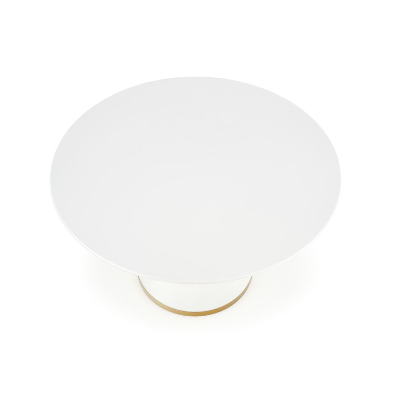 Nowoczesny nierozkładany stół Topion biały/złoty - domowanie.pl