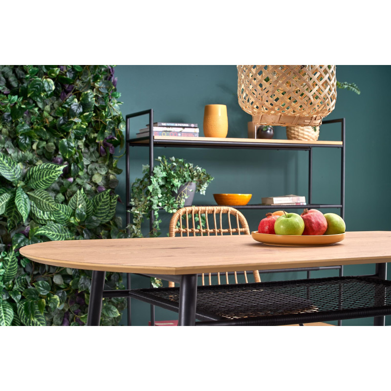 JACKSON stół, blat - dąb złoty, noga - czarny - domowanie.pl