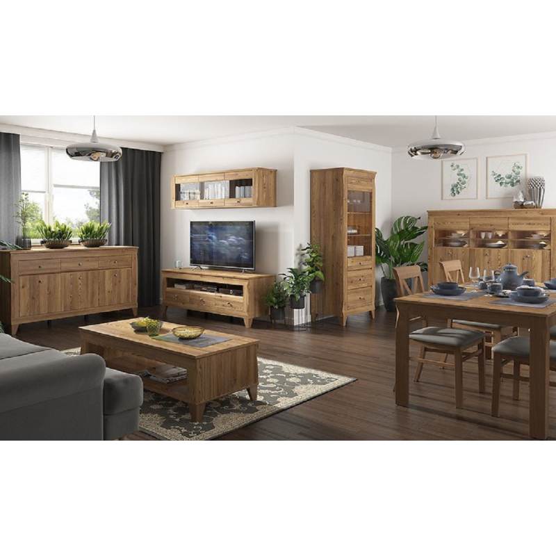 Komoda KOM3D3S Bergen Black Red White - domowanie.pl