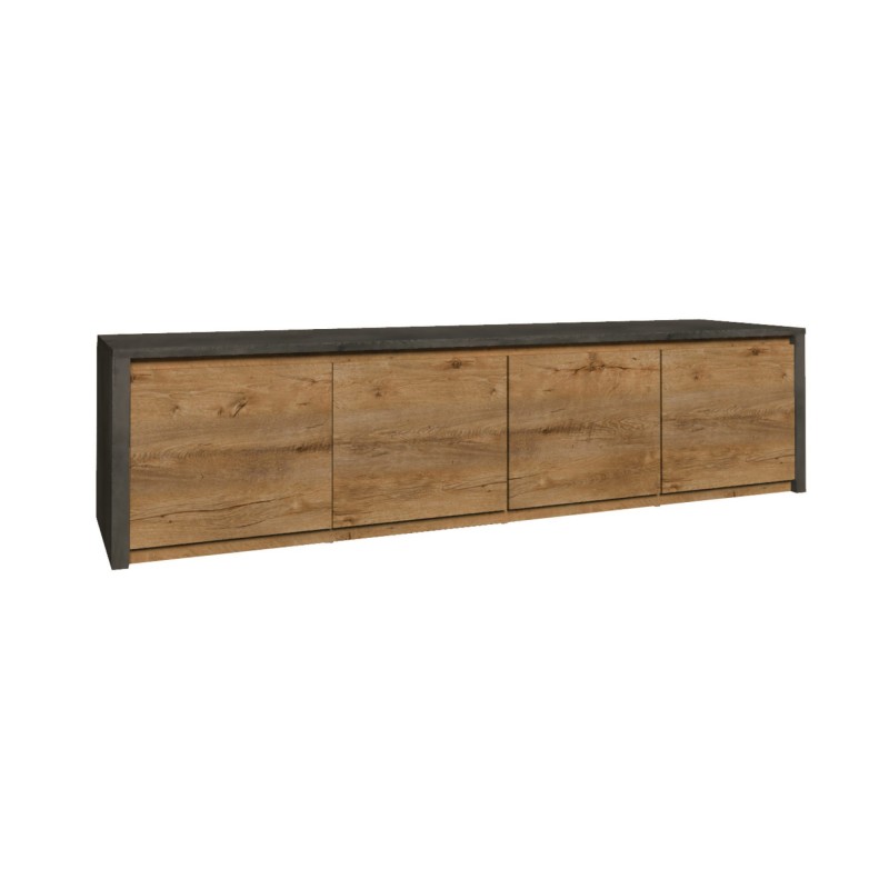 Komoda RTV Montana K4D Gała Meble dąb lefkas / smooth grey - domowanie.pl
